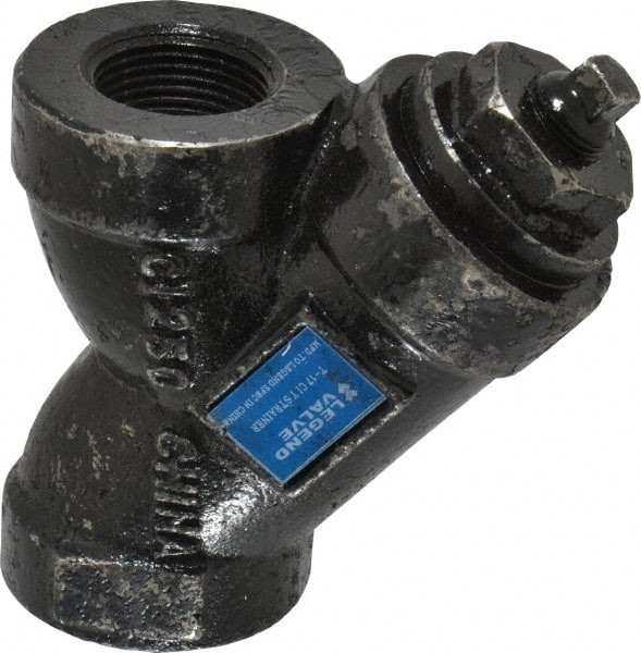 Legend Valve 1" Pipe, FNPT Ends, Cast Iron Y-Strainer 500 psi WOG ...