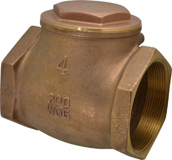 Legend Valve 4" Brass Check Valve Inline, FNPT x FNPT, 200 WOG 105-111 ...