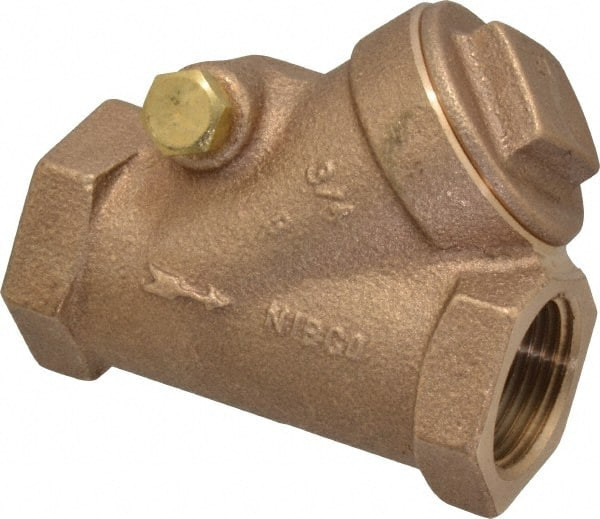 NIBCO 3/4" Bronze Check Valve Y-Pattern, FNPT x FNPT, 200 WOG NL73008 ...