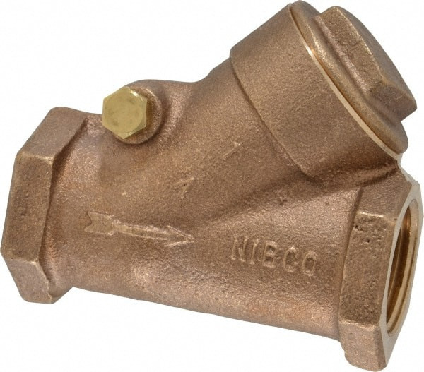 NIBCO 1" Bronze Check Valve Y-Pattern, FNPT x FNPT, 600 WOG NL9300A ...