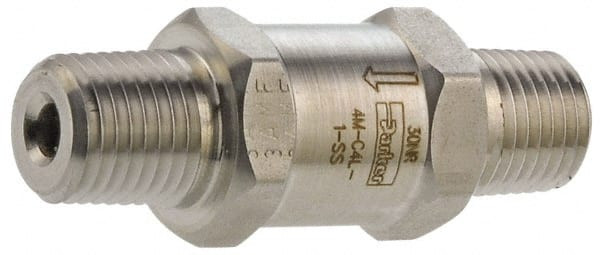 Parker Hannifin 1/8" Stainless Steel Check Valve Inline, MNPT x MNPT ...