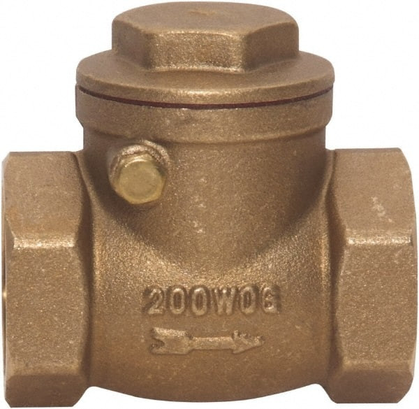 Value Collection 2" Brass Check Valve Check Swing, FNPT x FNPT, 200 WOG ...