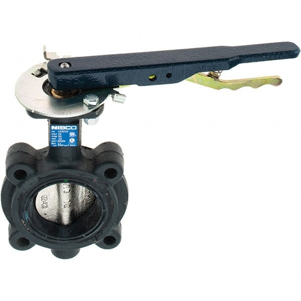 NIBCO 2-1/2" Pipe, Lug Butterfly Valve Lever Handle, Ductile Iron Body ...