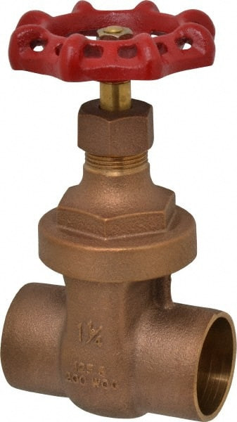 Legend Valve 1-1/4" Pipe, Soldered Bronze Solid Wedge Stem Gate Valve ...