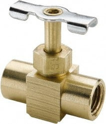 Parker Hannifin 1/4" Pipe, Inline Needle Valve FNPTF x FNPTF Ends ...