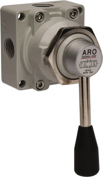 ARO Fluid Management 1/2" Inlet 4-Way 3-Position All Ports Blocked ...
