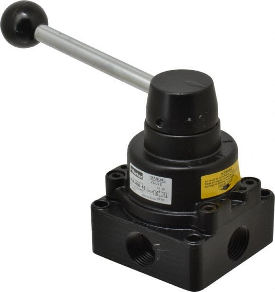 Parker Hannifin 1/2" Inlet 4-Way 3-Position Rotary Lever Actuator ...