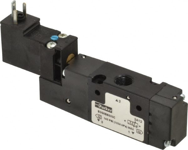 Parker Hannifin 1/8", 3-Way Body Ported Stacking Solenoid Valve 24 VDC ...