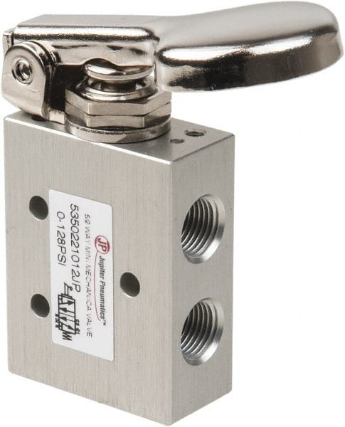 PRO-SOURCE 1/8" NPT 5 Way, 2 Position Mini Mechanical Valve 0.34 CV ...