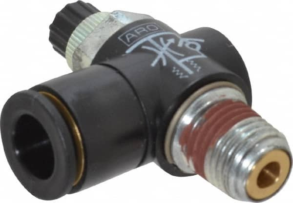 ARO Fluid Management 1/4" Male NPT x 3/8" Female NPT Right Angle Flow ...