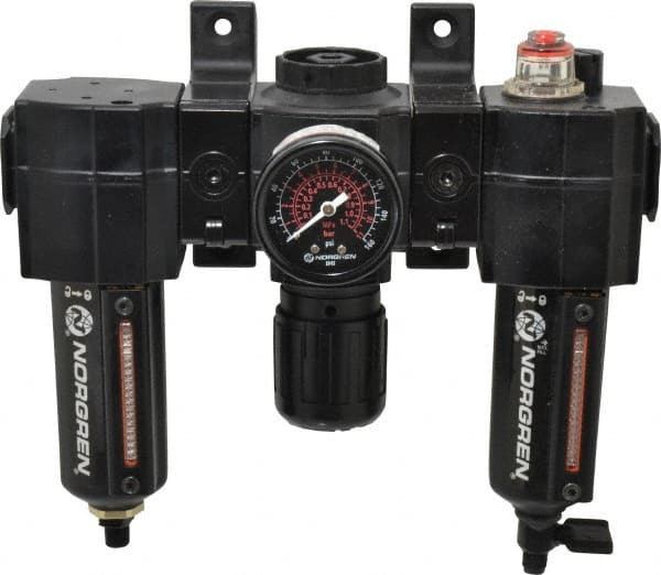 Norgren 1/2 NPT Intermediate 3 Pc Filter-Regulator-Lubricator FRL Unit ...