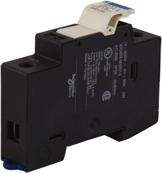 Schneider Electric 1 Pole, 600 Volt, 30 Amp, DIN Rail Mount Fuse Holder ...