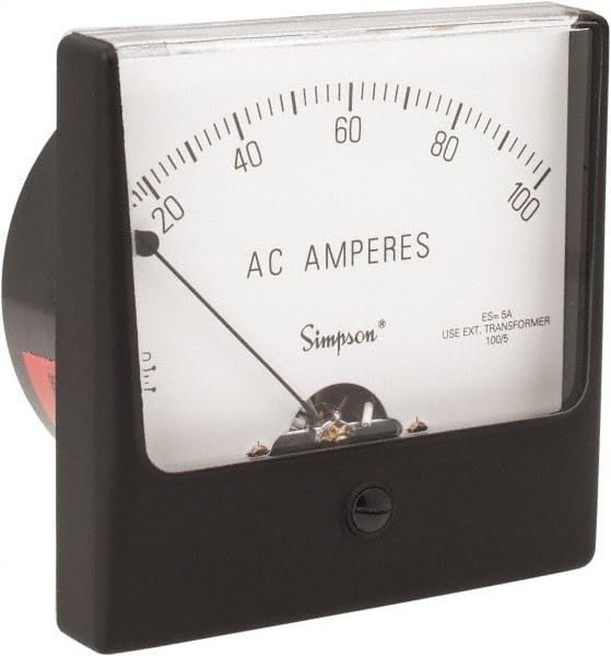 Simpson Electric Analog, AC Ammeter, Panel Meter 60 Hz, 0.008 Ohms at ...