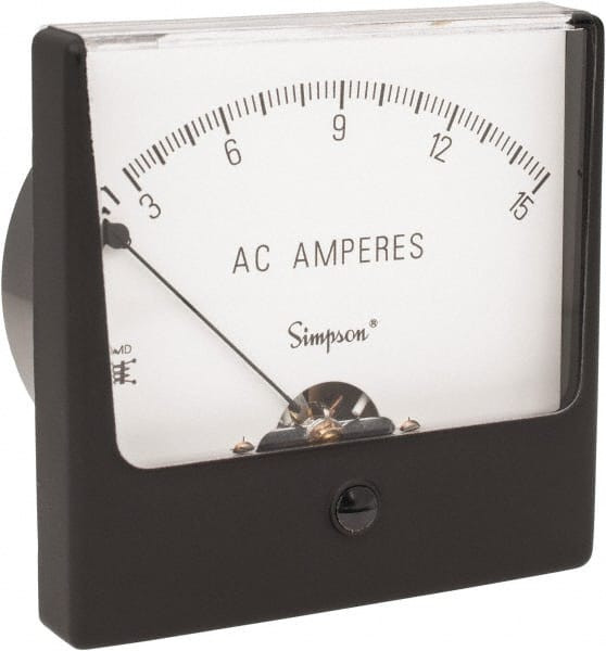 Simpson Electric Analog, AC Ammeter, Panel Meter 60 Hz, 0.0025 Ohms at ...