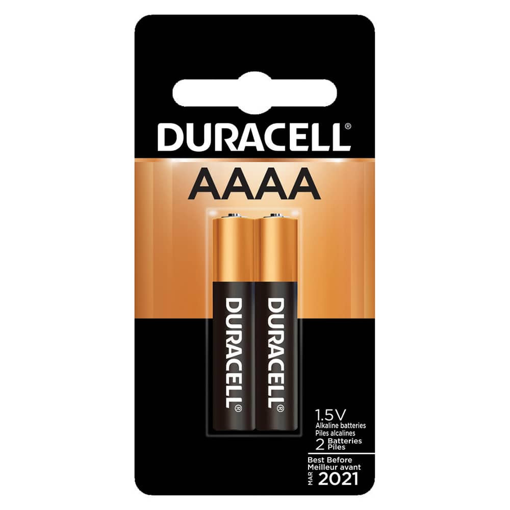 Duracell Pack of (2), AAAA, Alkaline, Standard Batteries 1.5 Volts ...