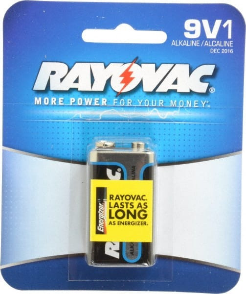 Rayovac Size 9V, Alkaline, 1 Pack, Standard Battery 9 Volts, Snap ...
