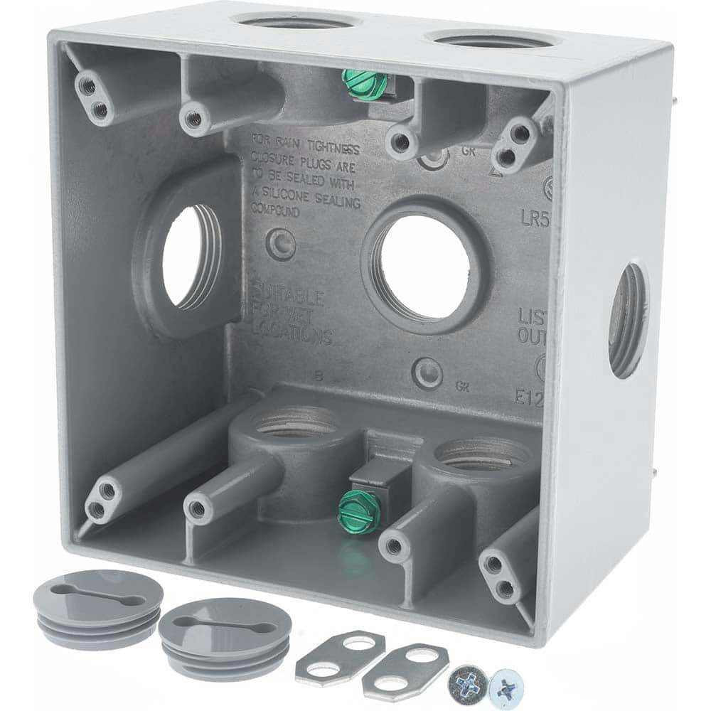Crouse-Hinds 4-1/2 x 4-1/2 x 2-21/32" Aluminum Square Weather Resistant ...