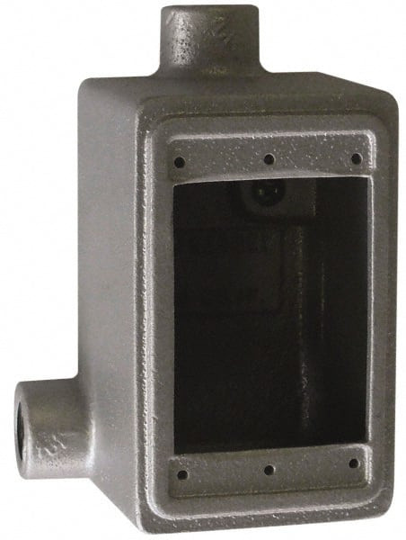 O-Z/Gedney Iron Rectangular Device Box 1 Gang, 1/2" Knockouts FDL-1-50 ...
