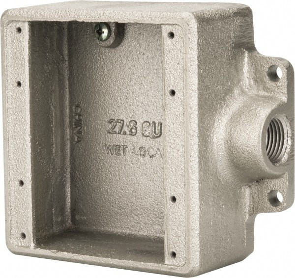 Thomas & Betts 2-3/4 x 2" Iron Rectangular Device Box 2 Gangs, (1) 1/2 ...