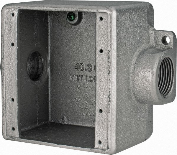 Thomas & Betts Iron Rectangular Device Box 2 Gangs, (2) 1" Knockouts ...