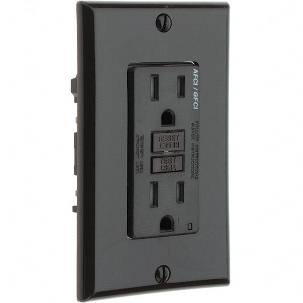 Leviton GFCI Receptacles, Grade: Commercial, Color: Brown, NEMA ...