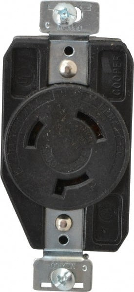 Cooper Wiring Devices 480 VAC, 20 Amp, L8-20R NEMA, Self Grounding ...