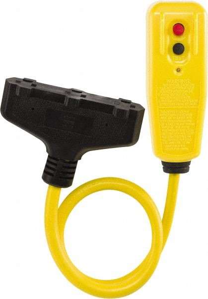 Tower Manufacturing 3 Outlets, 125 Volt, 15 Amp, Yellow, GFCI Plug and ...