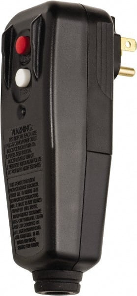 Tower Manufacturing 1 Outlet, 125 Volt, 15 Amp, Black, Right Angle GFCI ...