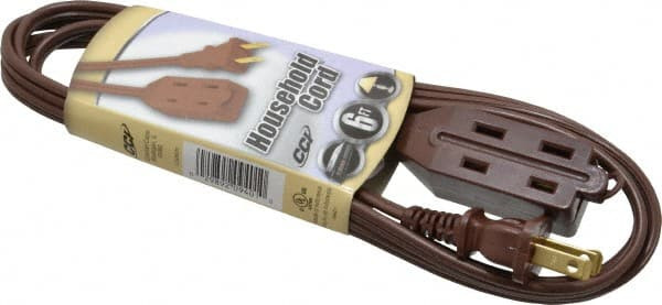 Southwire 6 ft., 16/2 Gauge/Conductors, Brown Indoor Extension Cord 1 ...
