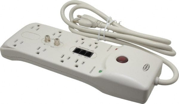 Hubbell Wiring Device-Kellems 8 Outlets, 125 Volts, 15 Amps, 6 ft. Cord ...