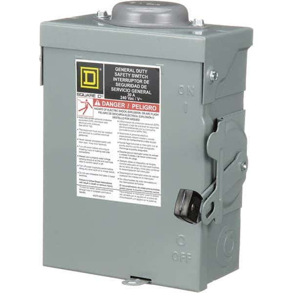 Square D 30 Amp, 240 V, 2 Pole Nonfused Safety Switch NEMA 3R, 3 hp at ...