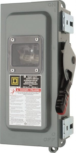 Square D 30 Amp, 600 VAC/VDC, 3 Pole Nonfused Safety Switch NEMA 12 ...