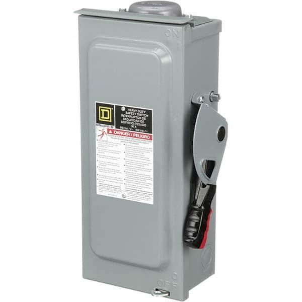 Square D 60 Amp, 600 VAC/VDC, 3 Pole Fused Safety Switch NEMA 3R, 20 hp ...