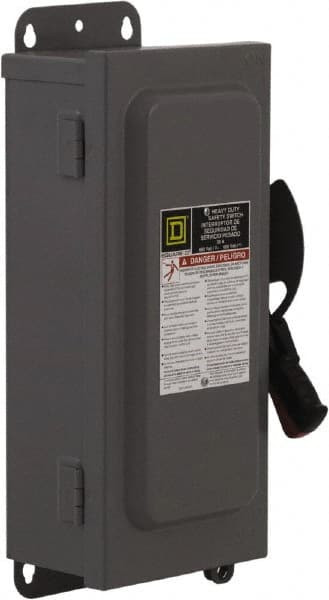 Square D 30 Amp, 600 VAC/VDC, 3 Pole Nonfused Safety Switch NEMA 12 ...