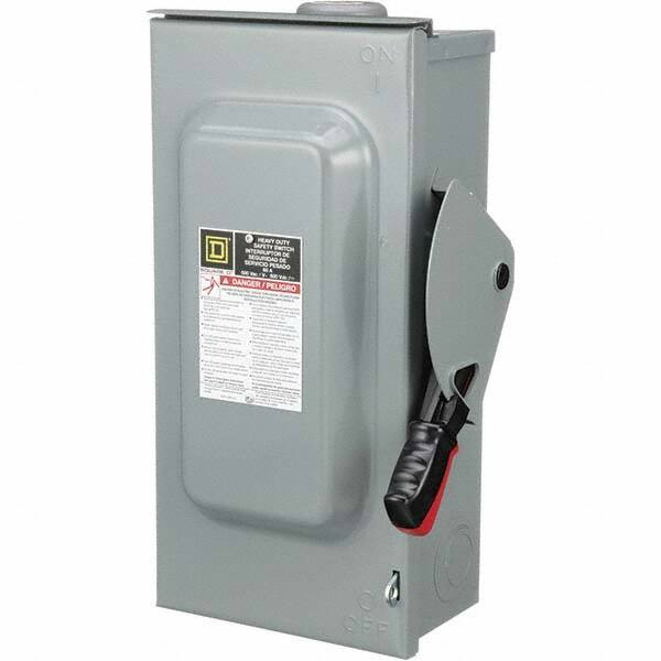 Square D 60 Amp, 600 VAC/VDC, 3 Pole Fused Safety Switch NEMA 3R, 20 hp ...