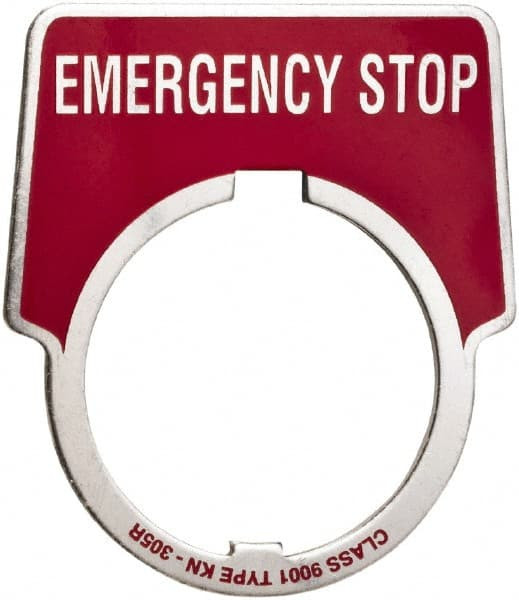 Schneider Electric Aluminum Legend Plate - Emergency Stop Black ...