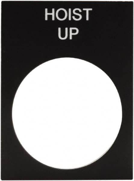 Schneider Electric Rectangular, PVC Legend Plate - Hoist Up Black ...