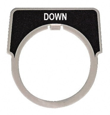 Square D Half Round, Aluminum Legend Plate - Down Black Background ...