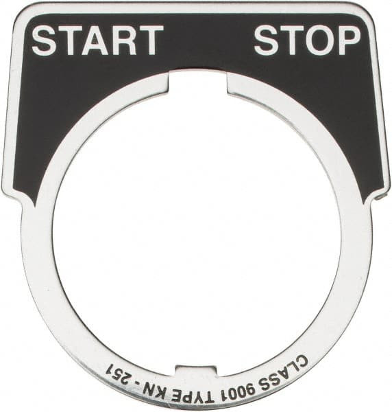 Square D Metal Legend Plate - Start-Stop Black Background, White ...