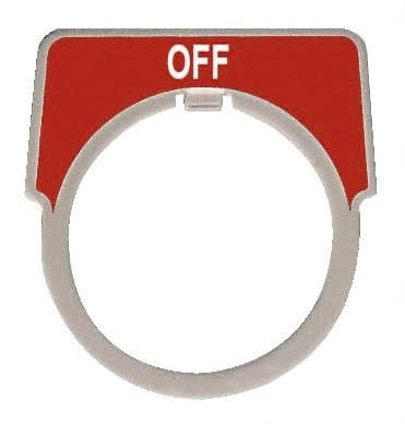 Square D Half Round, Aluminum Legend Plate - Off Red Background, White ...