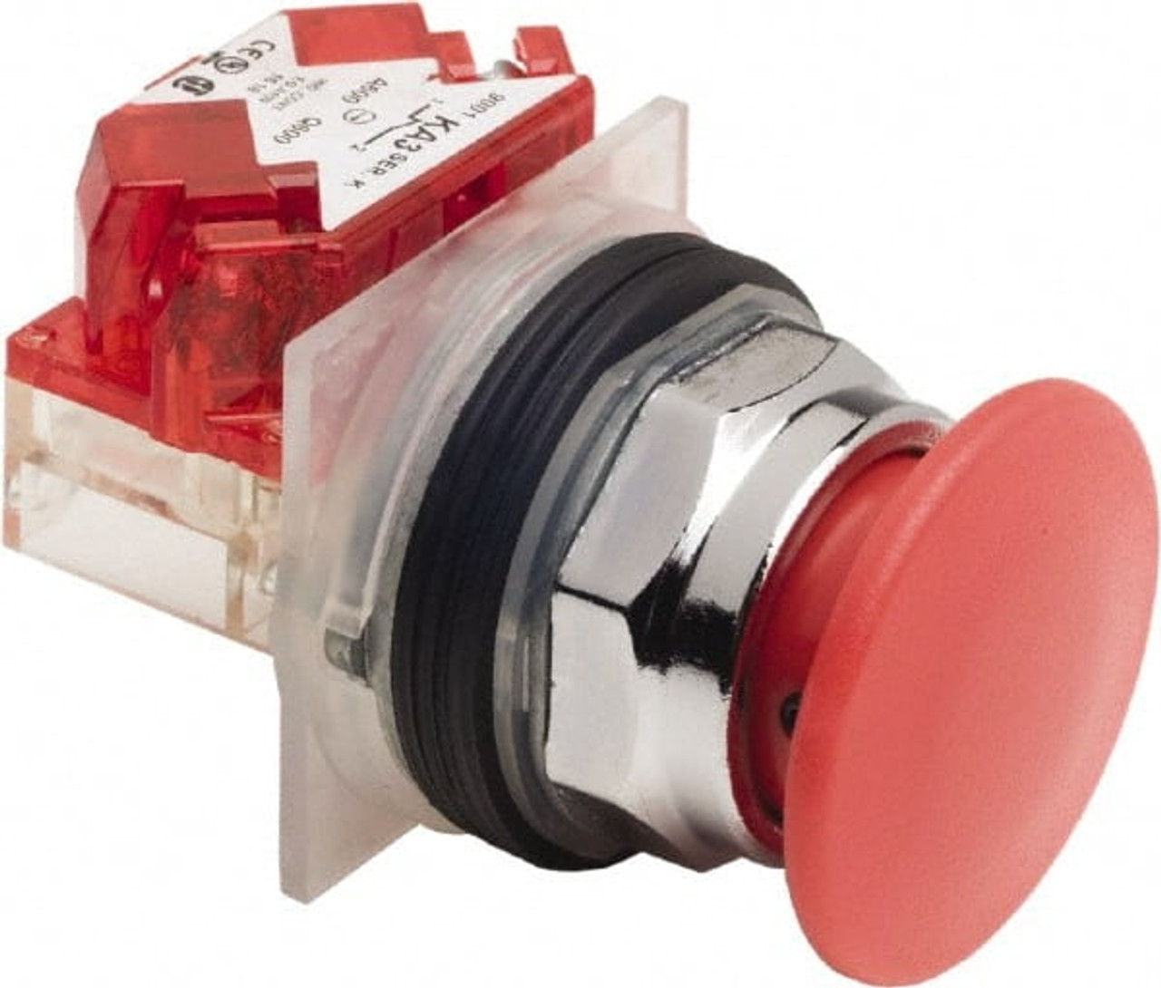 Schneider Electric 30mm Mount Hole, Extended Mushroom Head, Pushbutton Switch Only Round, Red ...