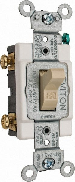 Leviton 1 Pole, 120 to 277 VAC, 15 Amp, Commercial Grade Toggle Wall ...
