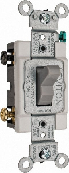 Leviton 3 Pole, 120 to 277 VAC, 20 Amp, Commercial Grade Toggle Three ...