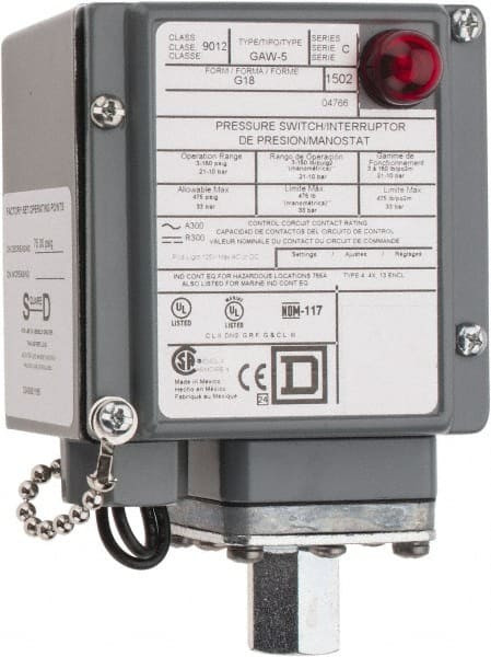 Square D 4, 13 and 4X NEMA Rated, SPDT-DB, 3 to 150 psig ...