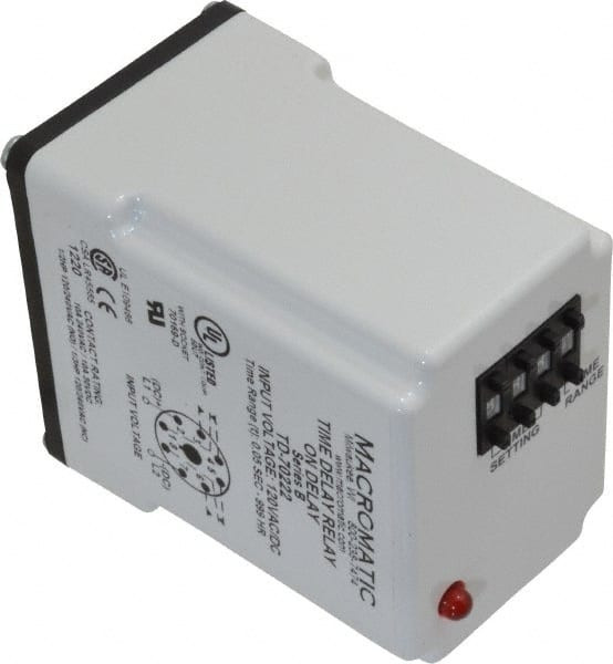 Macromatic 8 Pin, 999 hr Delay, Multiple Range DPDT Time Delay Relay 10 ...