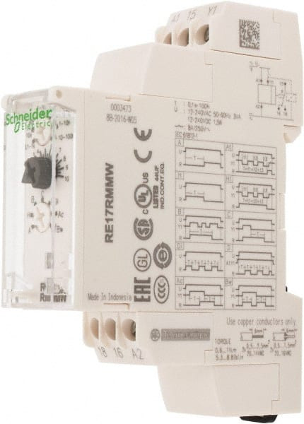Schneider Electric 100 hr Delay, Multiple Range SPDT Time Delay Relay 8 ...