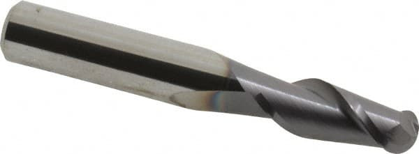 Accupro 23/64" Diam, 7/8" LOC, 2 Flute Solid Carbide Ball End Mill ...