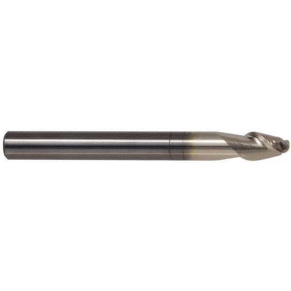 Accupro 12mm Diam, 32mm LOC, 2 Flute Solid Carbide Ball End Mill ZrN ...