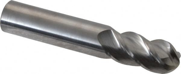 Accupro 16mm Diam, 32mm LOC, 4 Flute Solid Carbide Ball End Mill ...