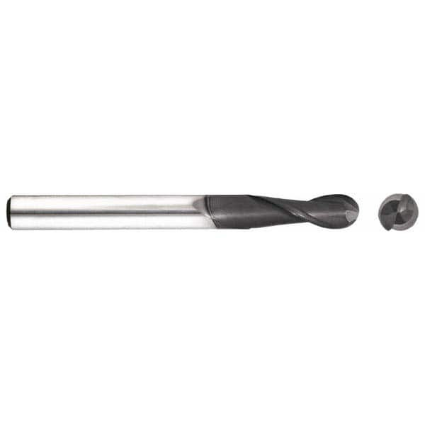 Niagara Cutter 1/2" Diam, 2" LOC, 4 Flute Solid Carbide Ball End Mill ...